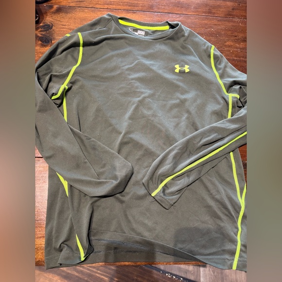 Under Armour | Shirts | Under Armour Green And Yellow Long Sleeve ...